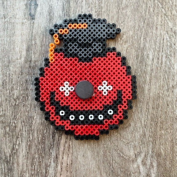 Handmade | Other | Smiley Evil Happy Face Red Graduate Perler Beads ...